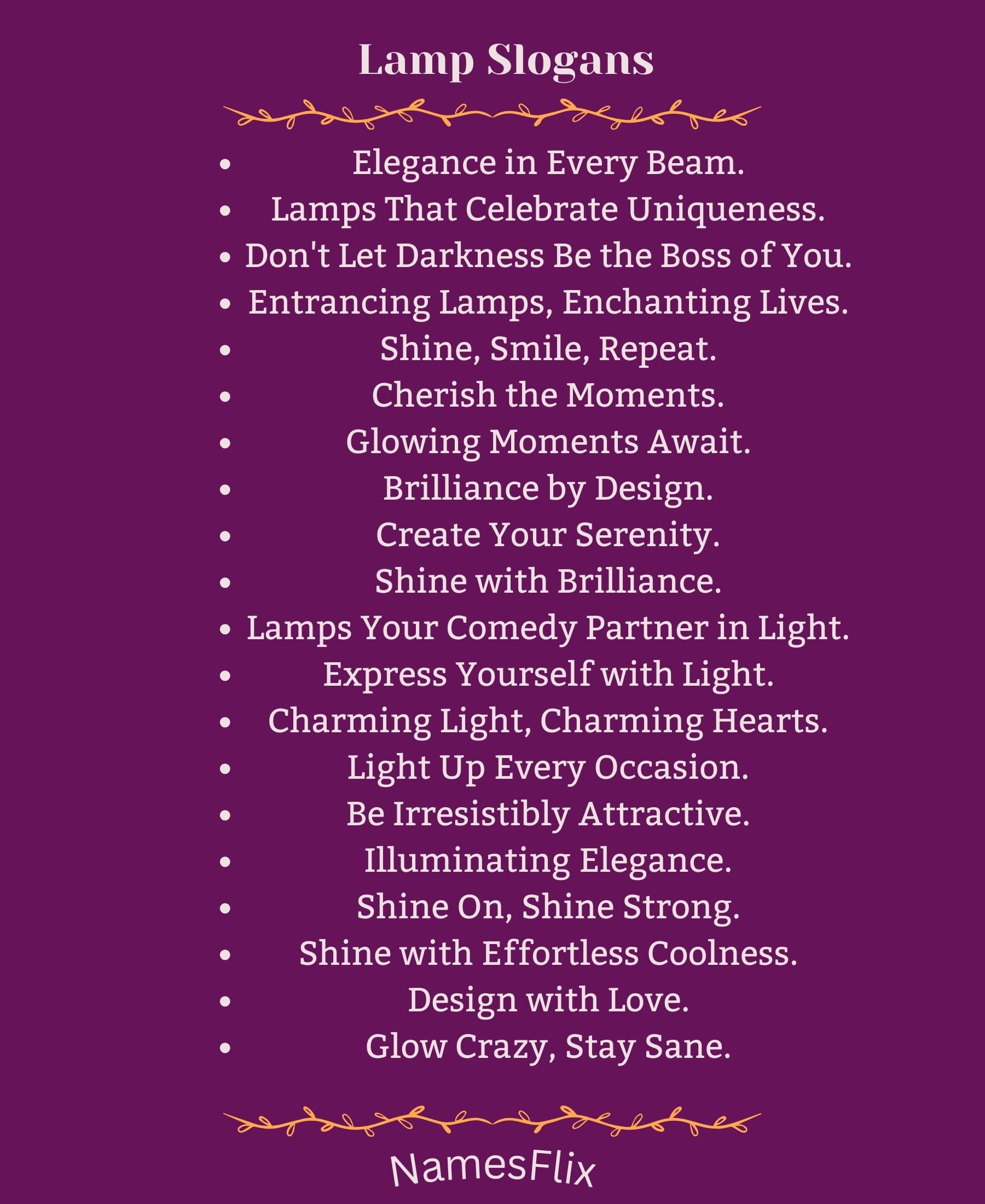 675+ Best Lamp Slogans, Phrases & Taglines