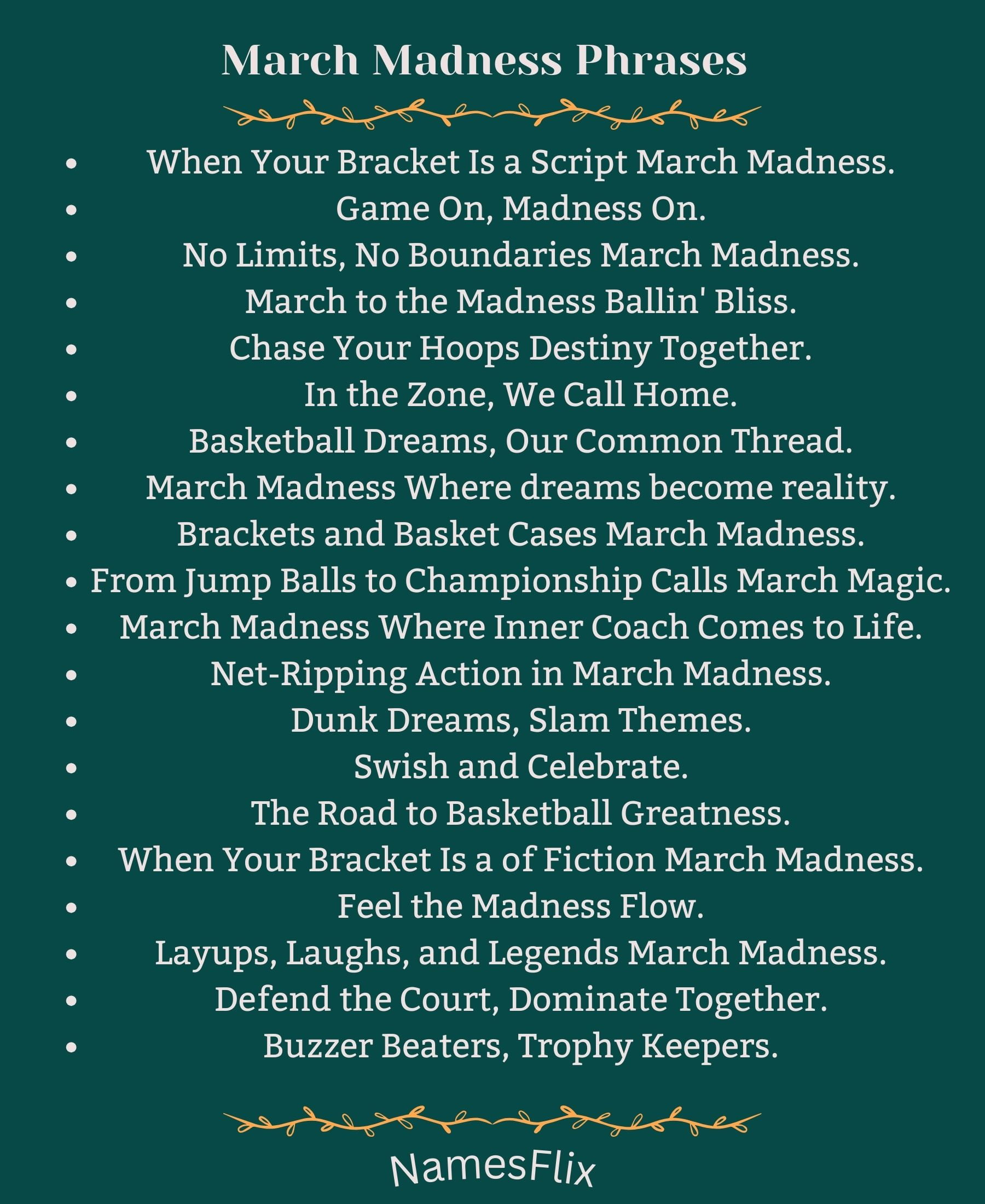 731+ Cool March Madness Slogans and Taglines