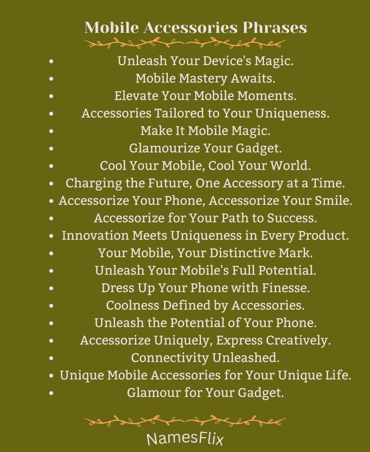 630+ Mobile Accessories Slogans, Sayings & Taglines