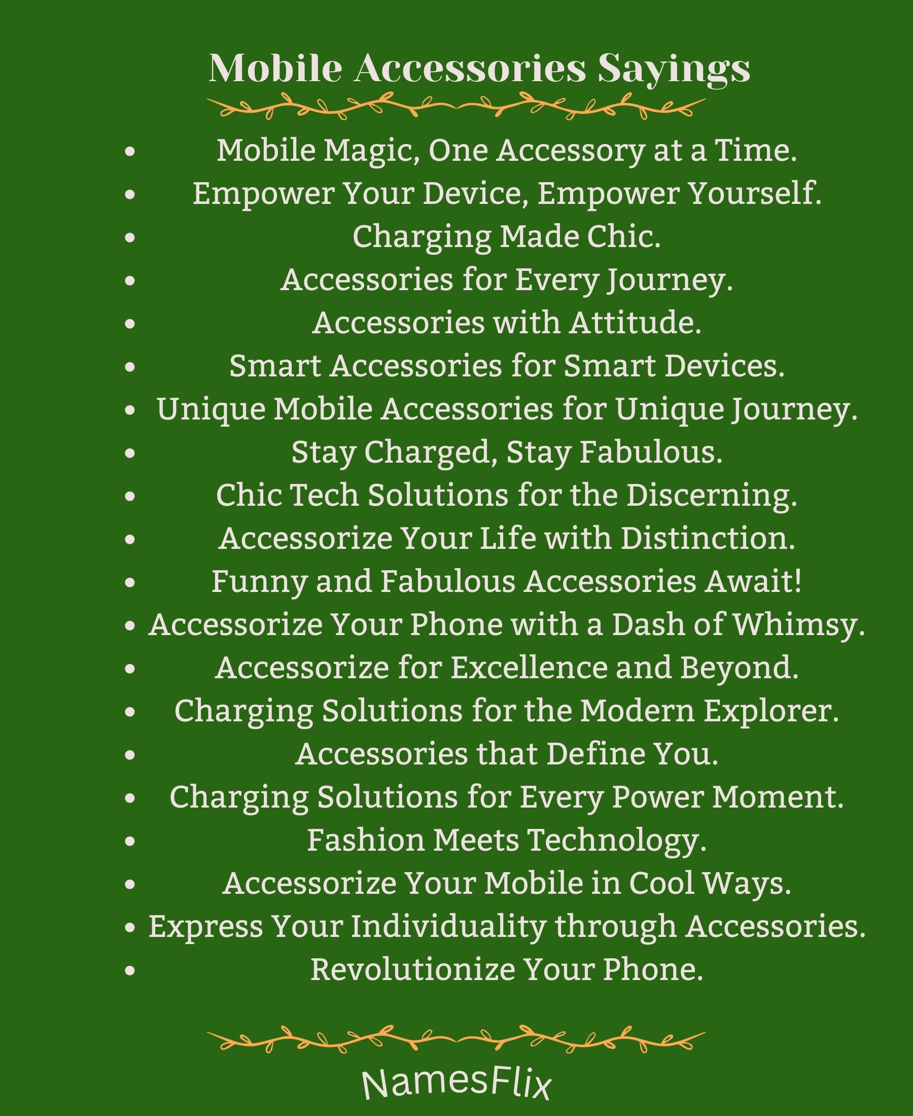 630+ Mobile Accessories Slogans, Sayings & Taglines