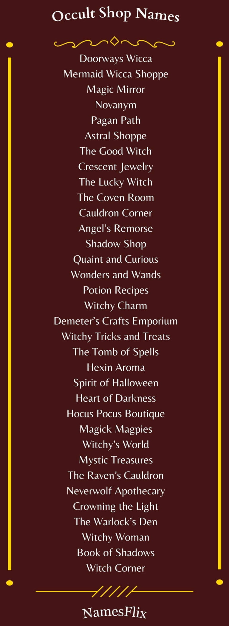 600+ Mystical Occult Shop Names Ideas to Discover Magic