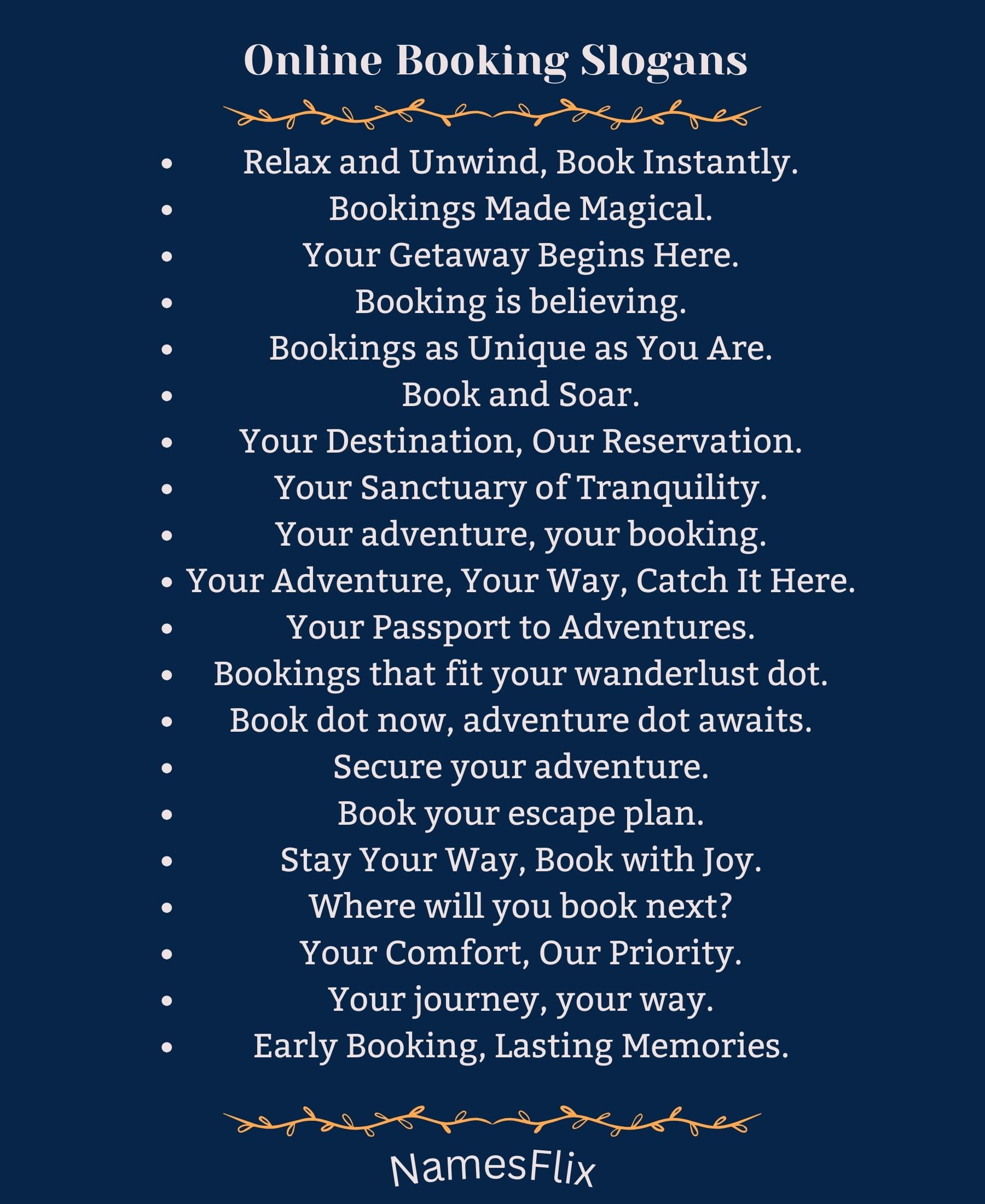 530+ Catchy Booking Slogans, Taglines and Phrases
