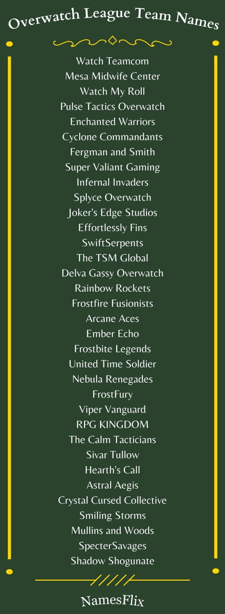 999+ Catchy Overwatch Team Names Ideas That Unite Crew