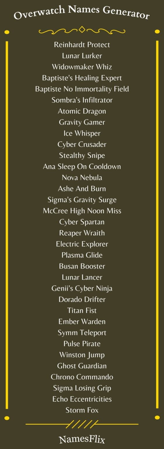 1050+ Epic Overwatch Usernames for Players Who Aim High