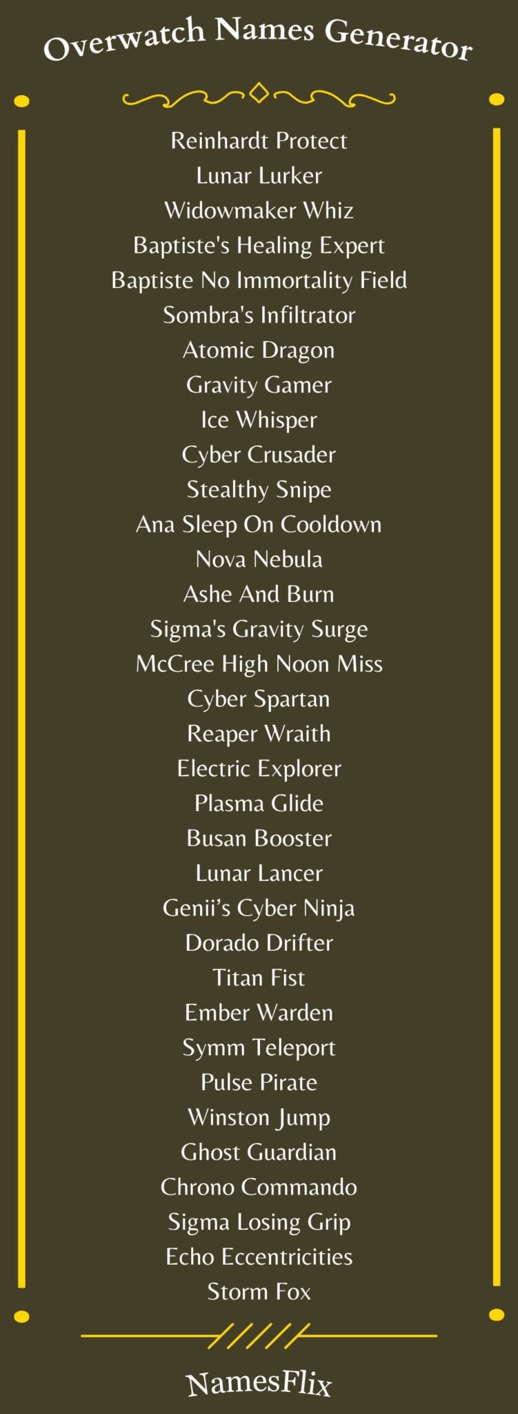 1050+ Epic Overwatch Usernames for Players Who Aim High