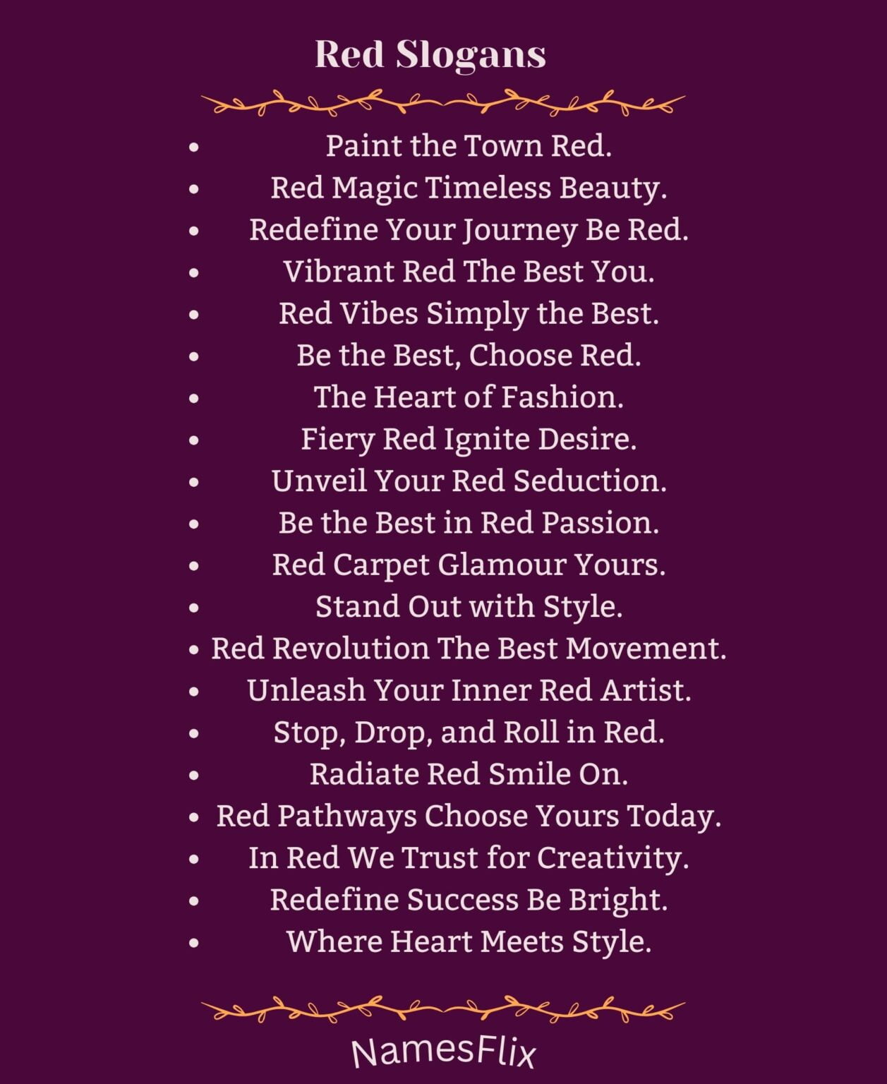 650+Red Slogans for the Color of Romance