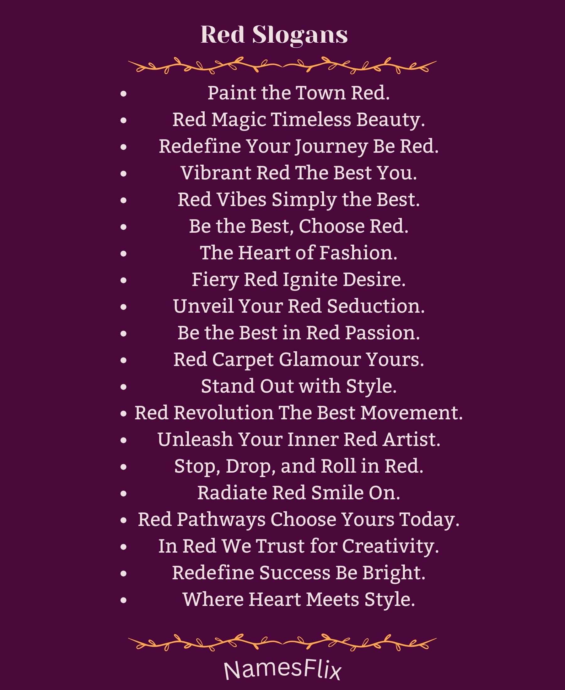 650+Red Slogans for the Color of Romance