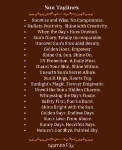 530+ Sun Slogans, Quotes and Phrases Ideas