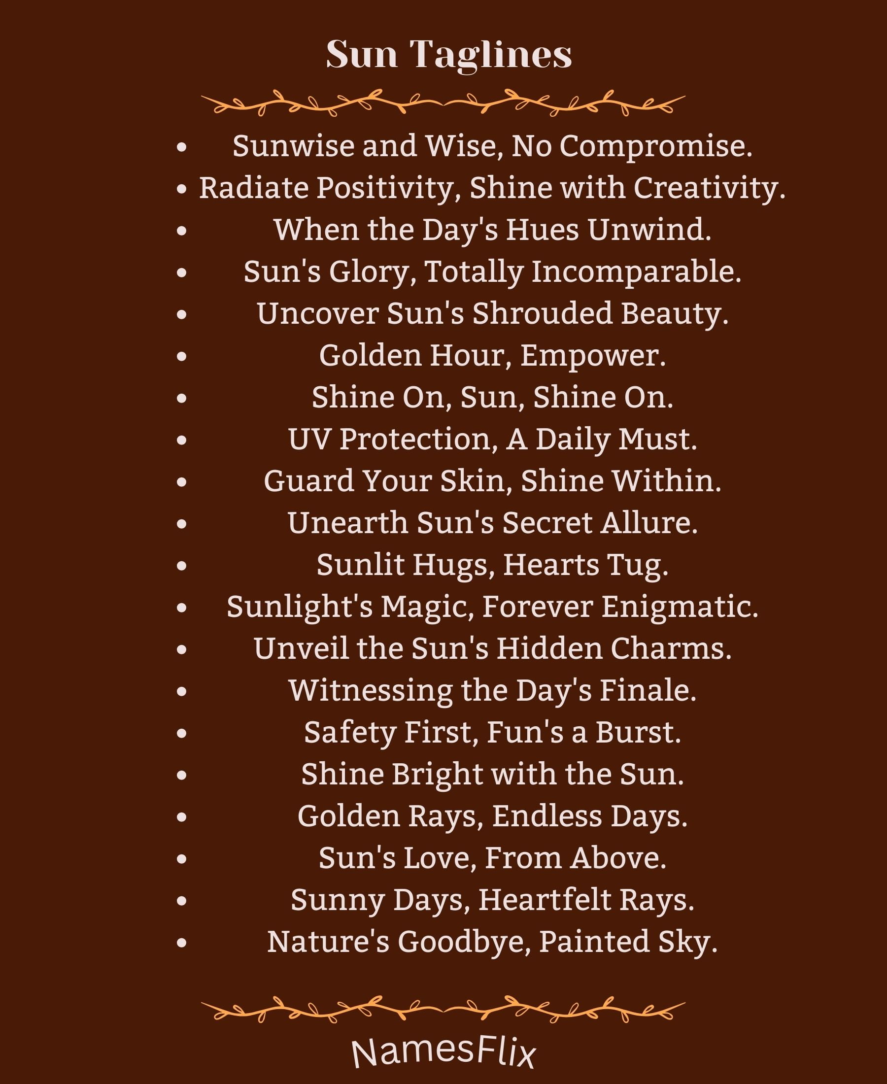 530+ Sun Slogans, Quotes and Phrases Ideas