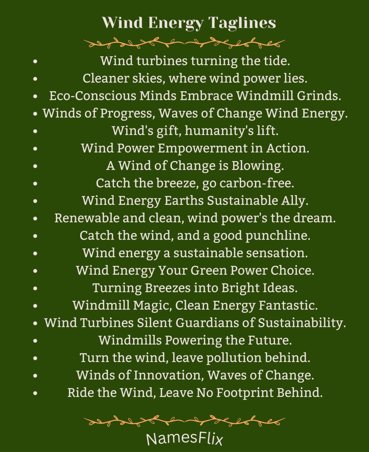 515+ Wind Energy Slogans, Sayings and Taglines