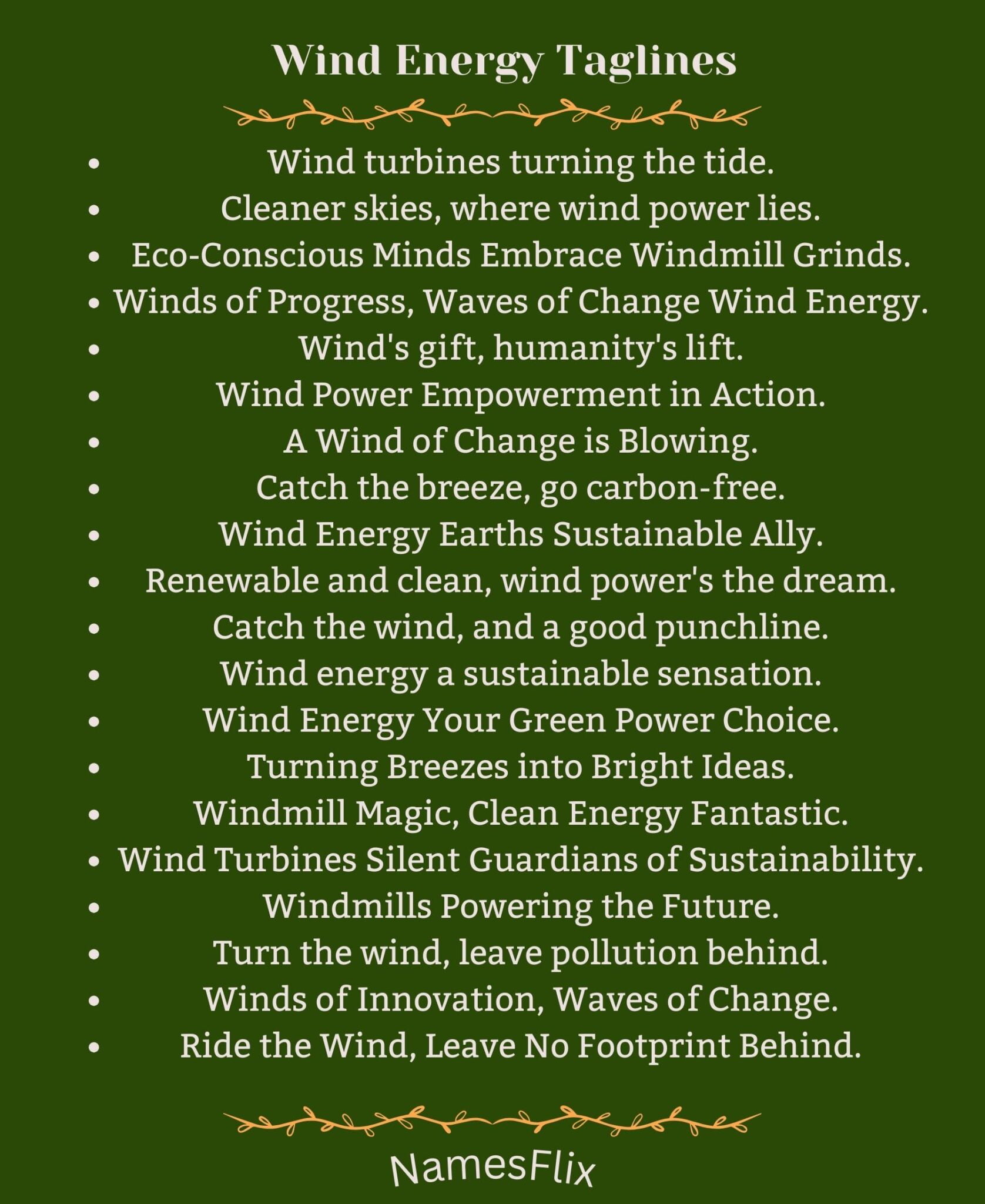 515+ Wind Energy Slogans, Sayings and Taglines