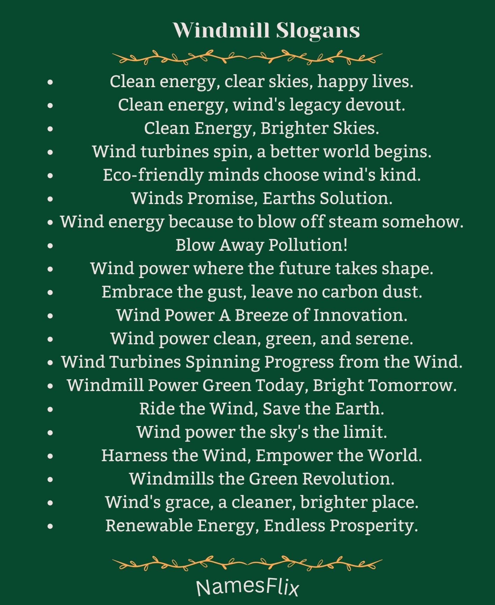 515+ Wind Energy Slogans, Sayings and Taglines