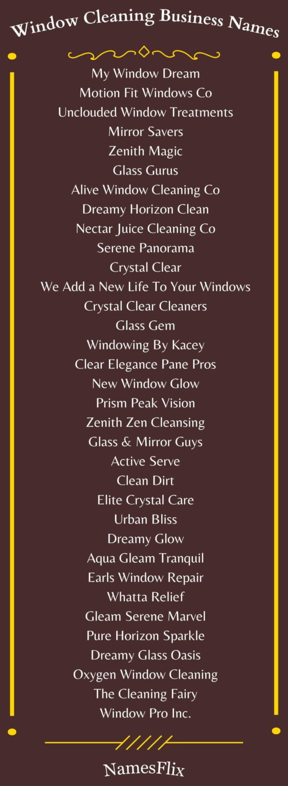 1200+ Window Cleaning Business Names to Polish Your Image