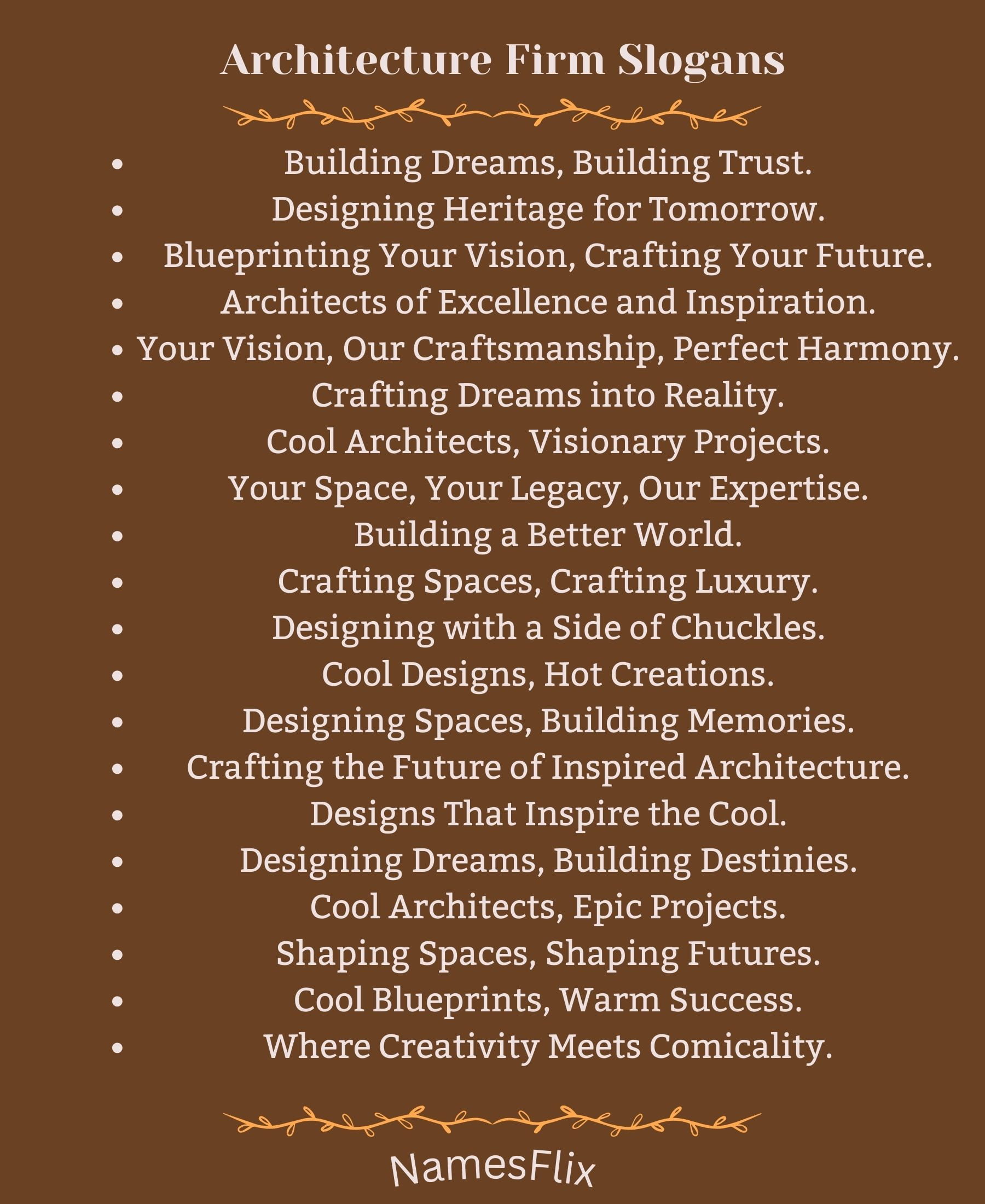 675+ Architecture Firm Slogans, Phrases and Taglines Ideas