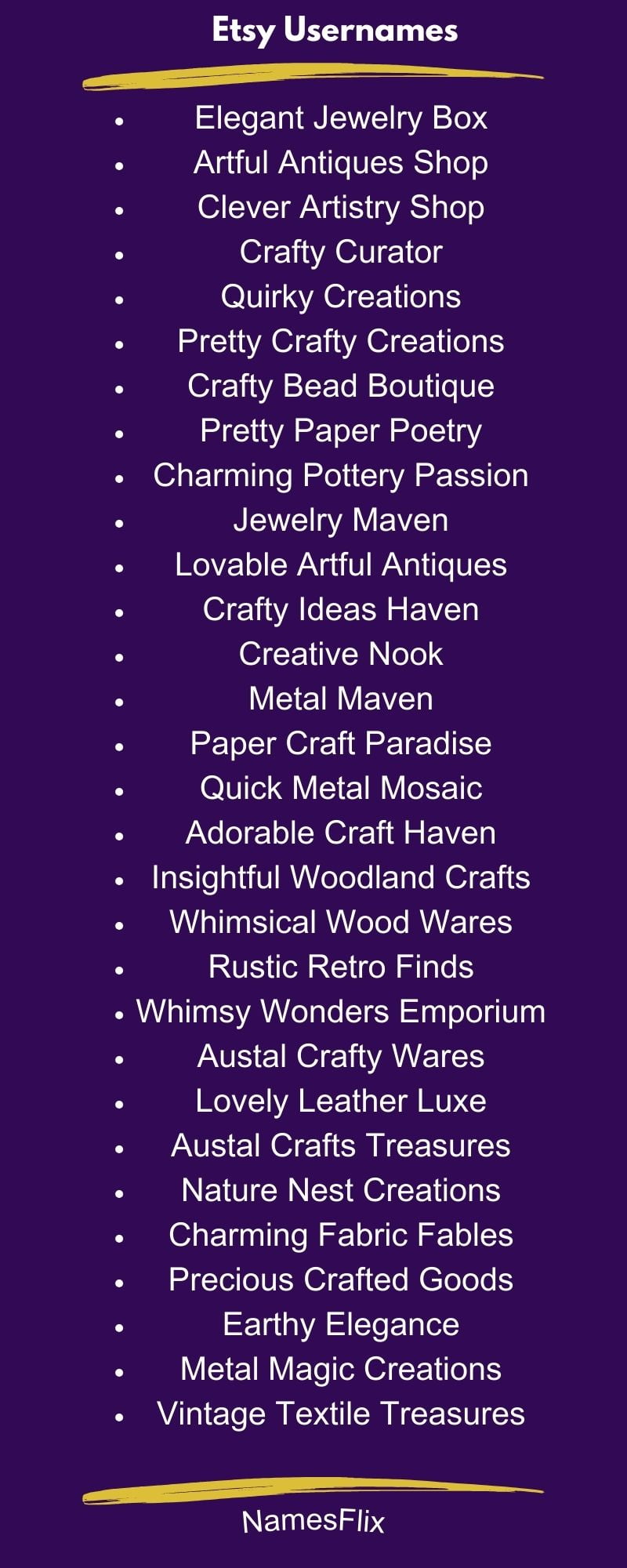 825+ Etsy Usernames Ideas That Will Boost Your Shop