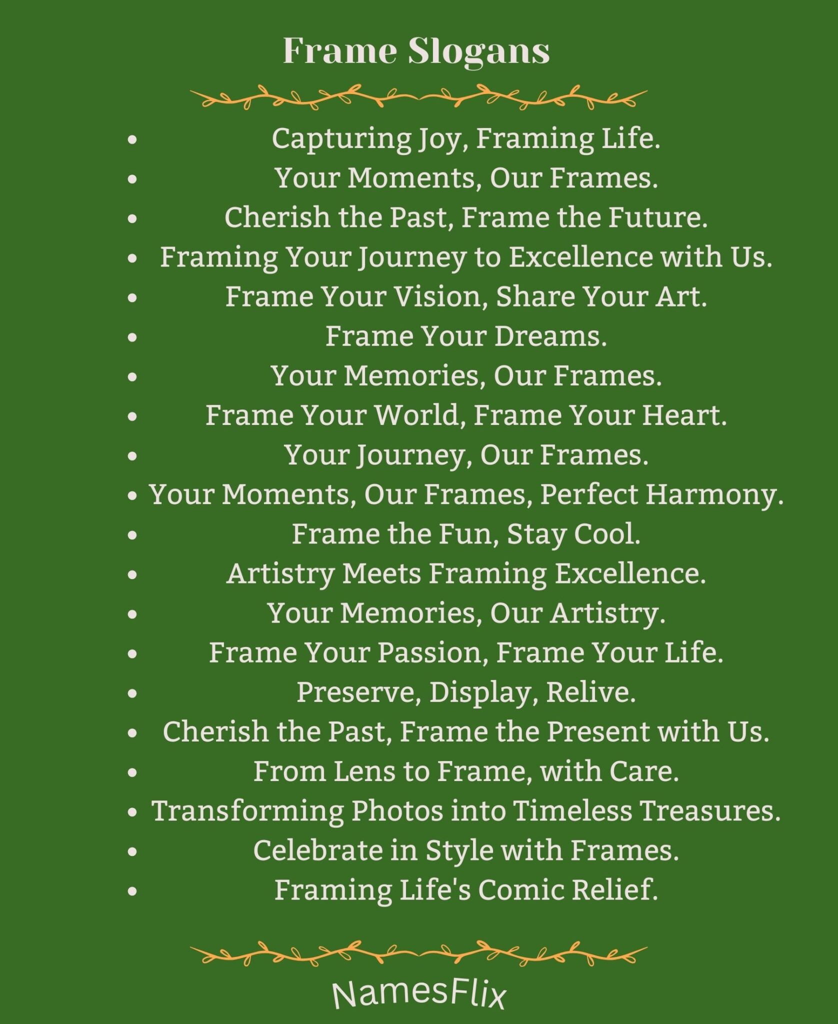 585+ Frame Slogans and Taglines That Elevate Your Photos