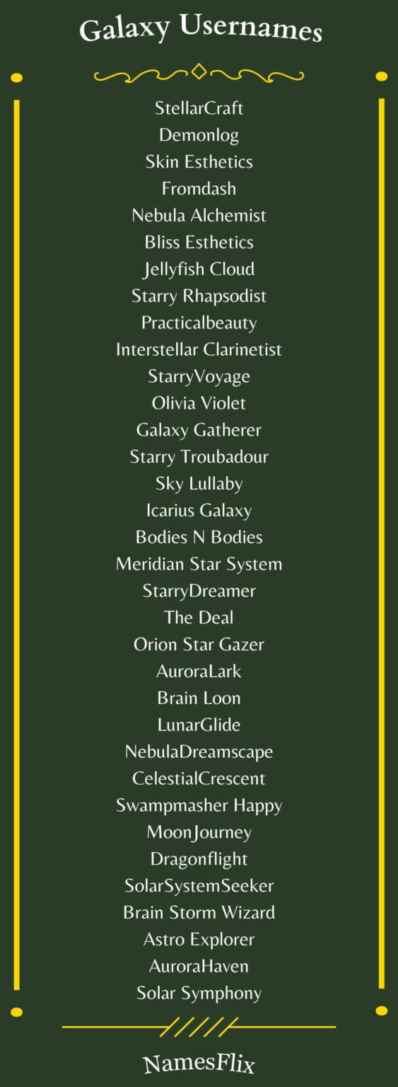 850+ Galaxy Usernames That Take You to the Stars