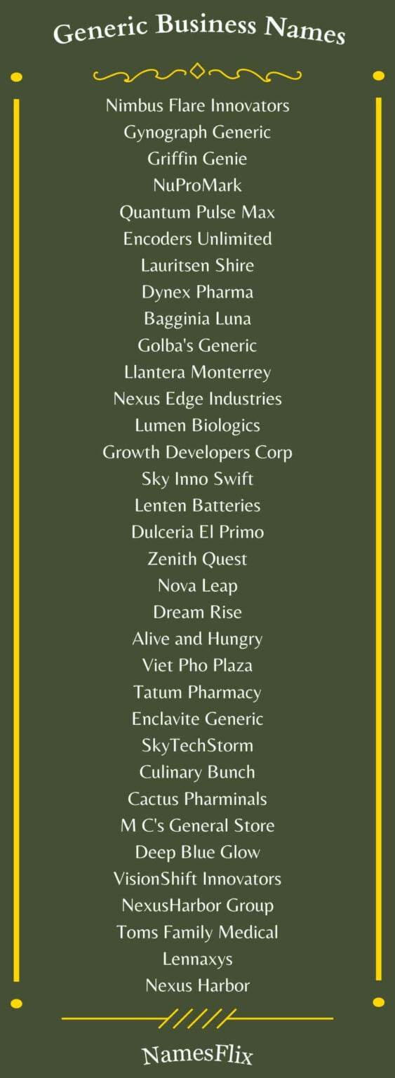 900+ Generic Business Names That'll Leave You Smiling