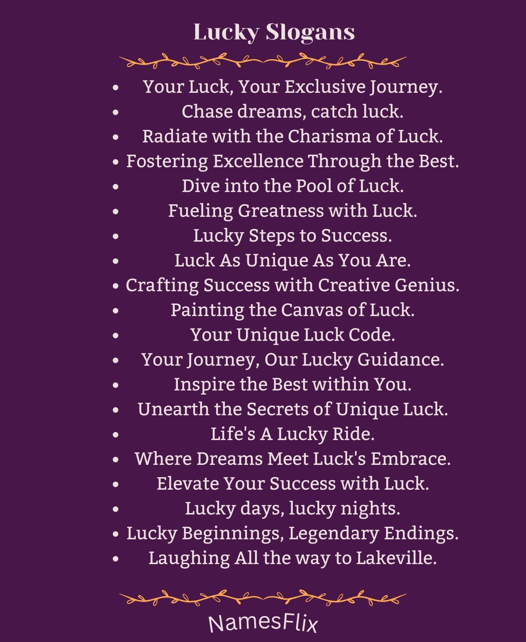 625+ Lucky Slogans ,Sayings & Taglines Ideas