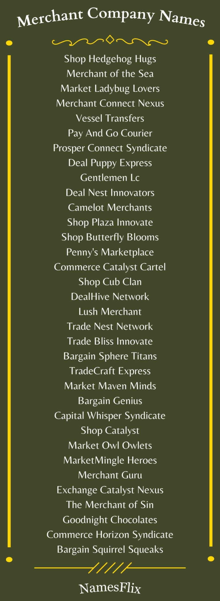 1000+ Merchant Company Names That Set the Bar High