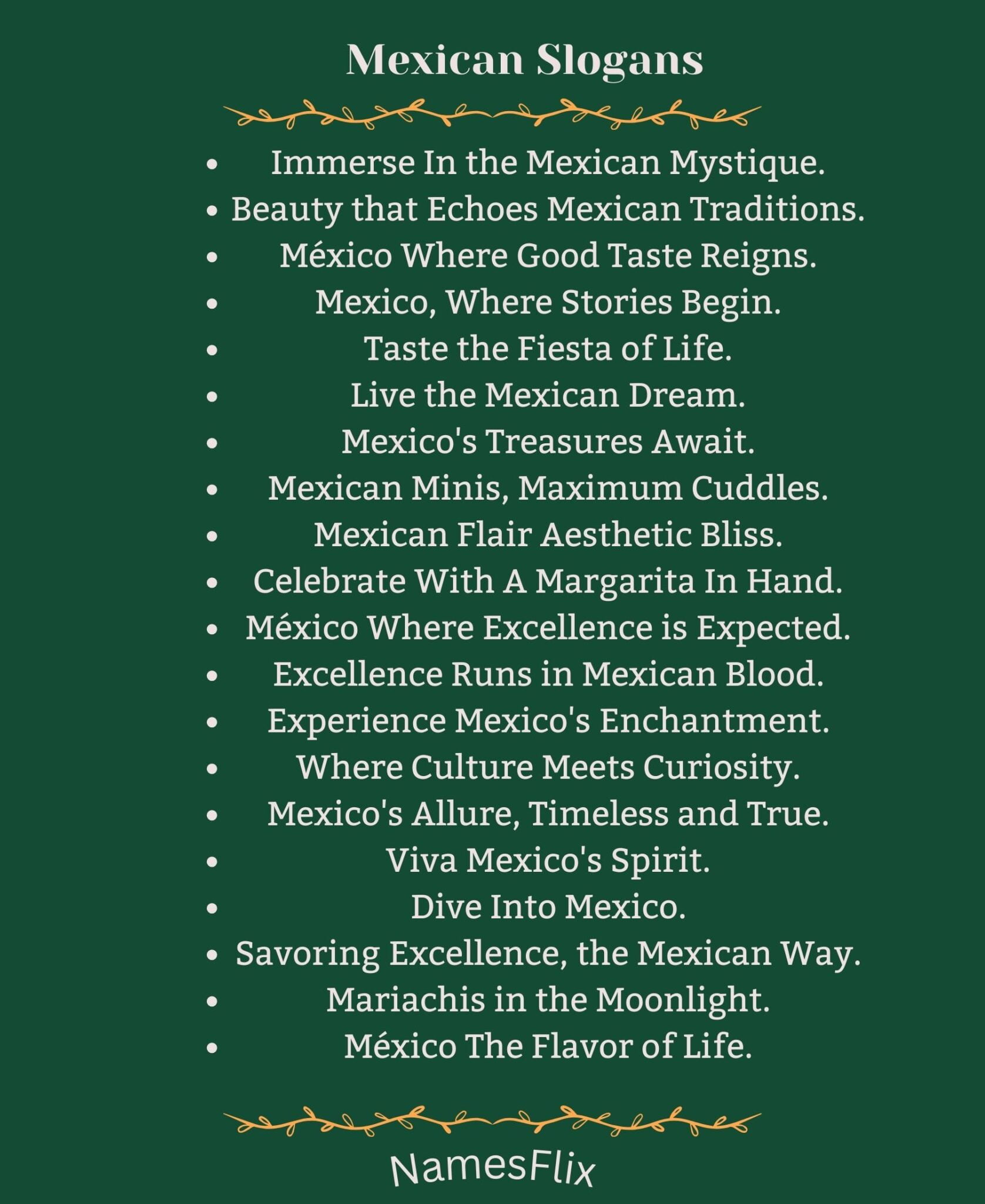 725+ Best Mexican Slogans, Sayings & Taglines Ideas