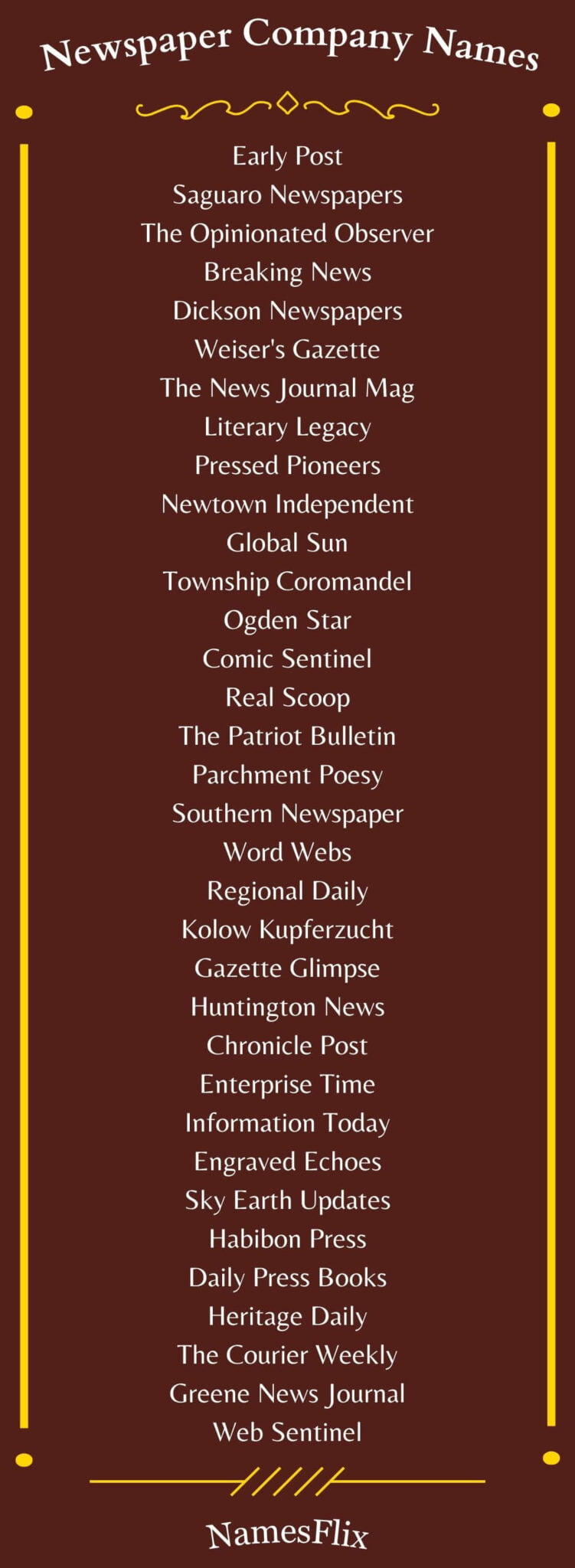 1200+ Best Newspaper Company Names Ideas That Tell a Story