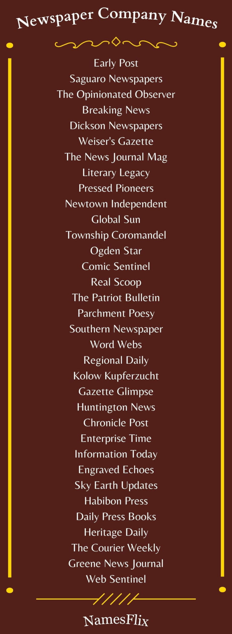 1200+ Best Newspaper Company Names Ideas That Tell a Story