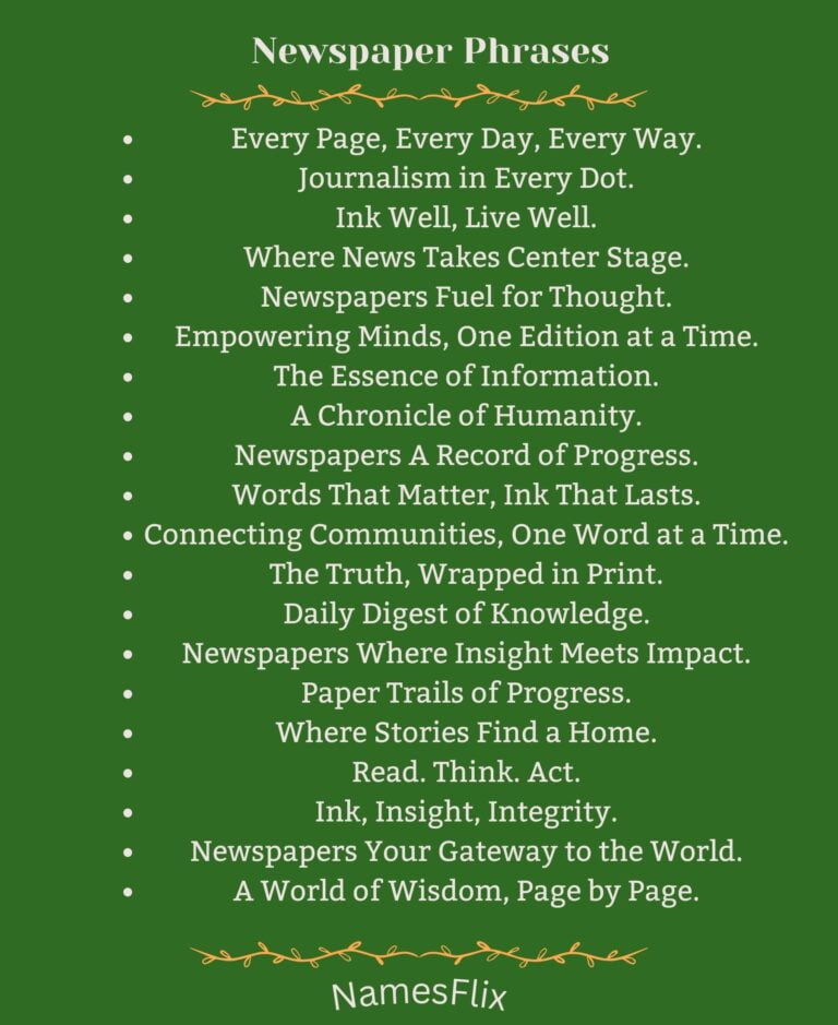 720+ Newspaper Slogans, Phrases and Taglines Ideas