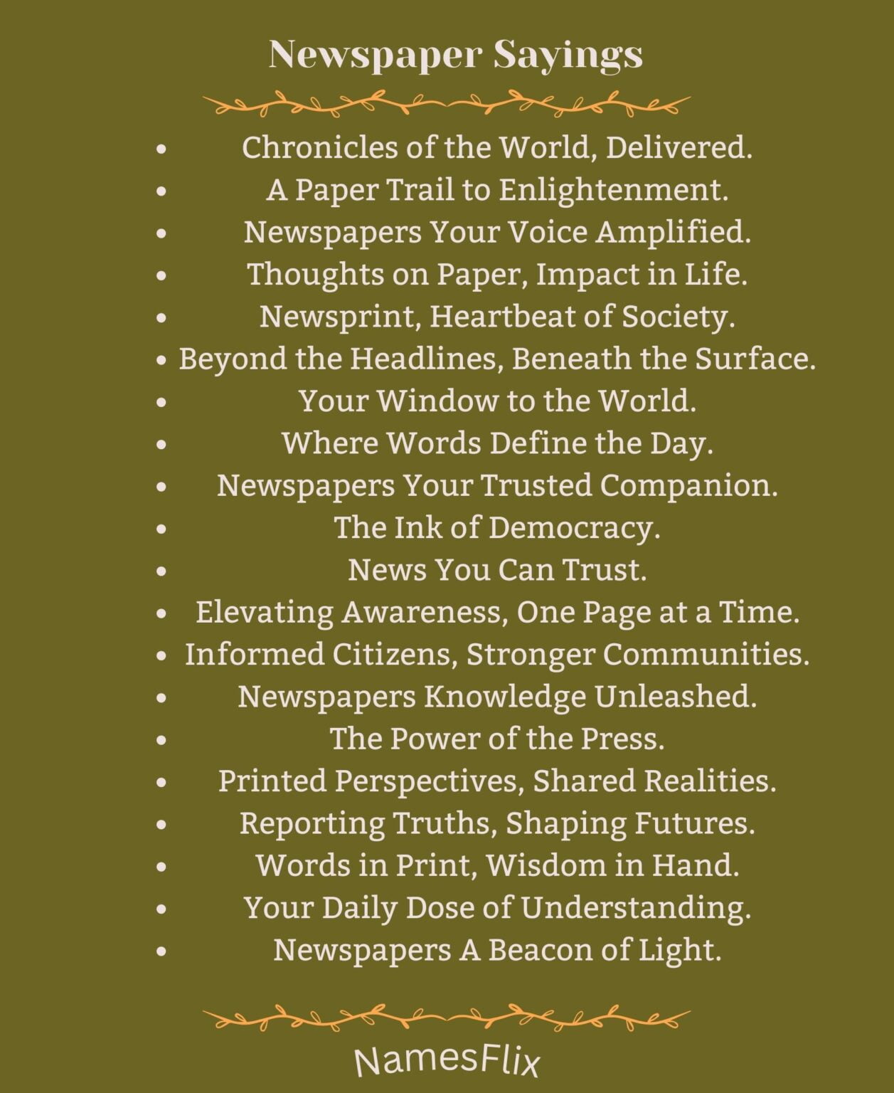 720+ Newspaper Slogans, Phrases and Taglines Ideas