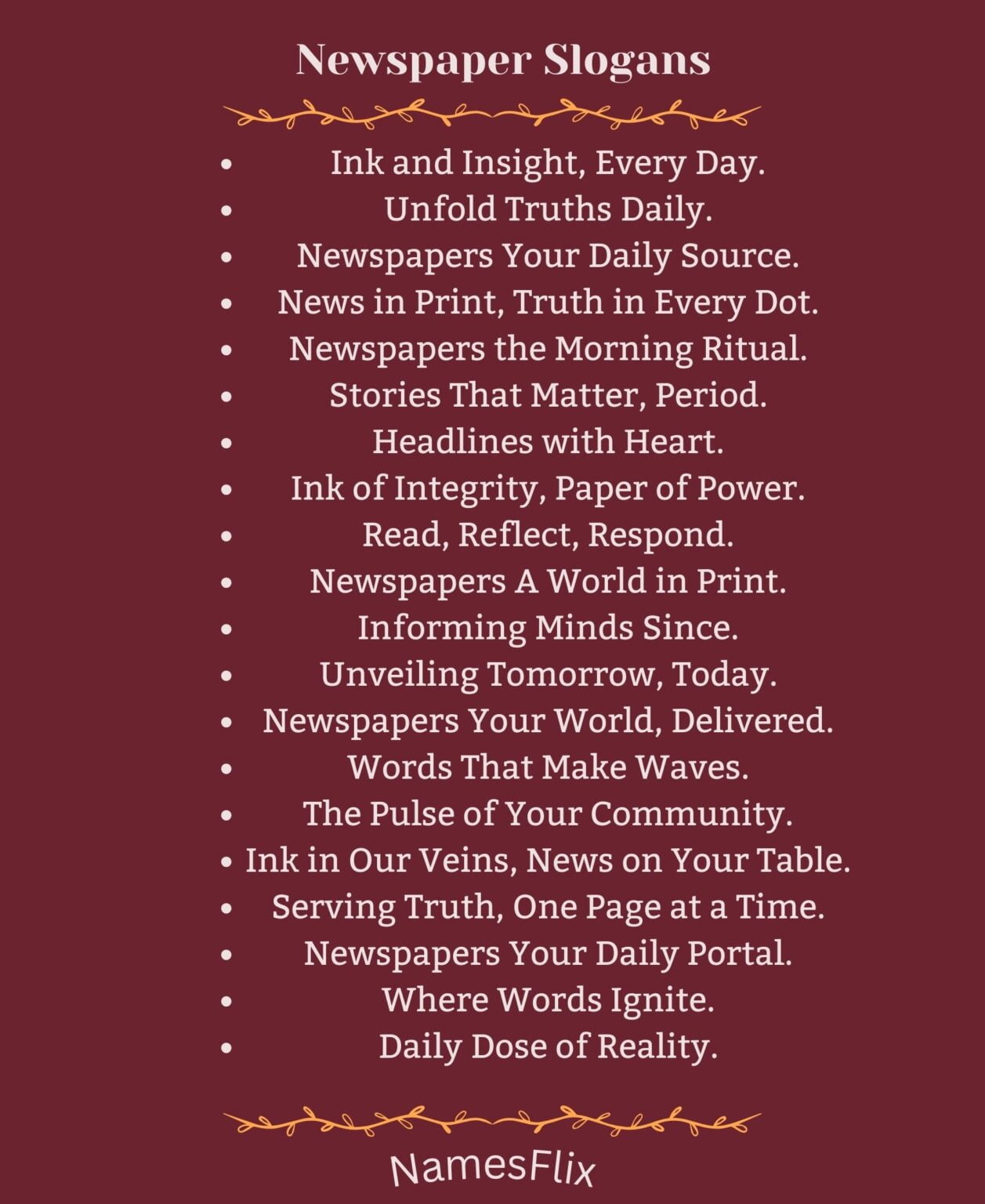 720+ Newspaper Slogans, Phrases and Taglines Ideas