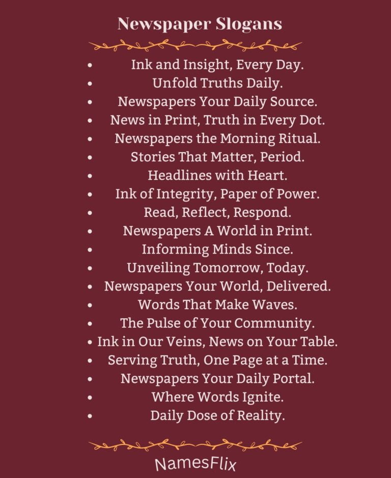 720+ Newspaper Slogans, Phrases and Taglines Ideas