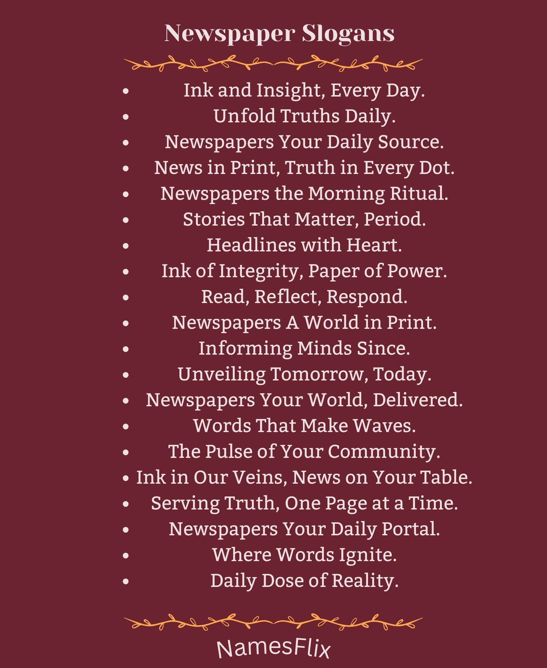 720+ Newspaper Slogans, Phrases and Taglines Ideas
