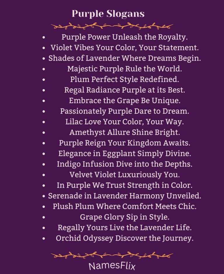 815+ Purple Slogans, Sayings & Taglines Ideas