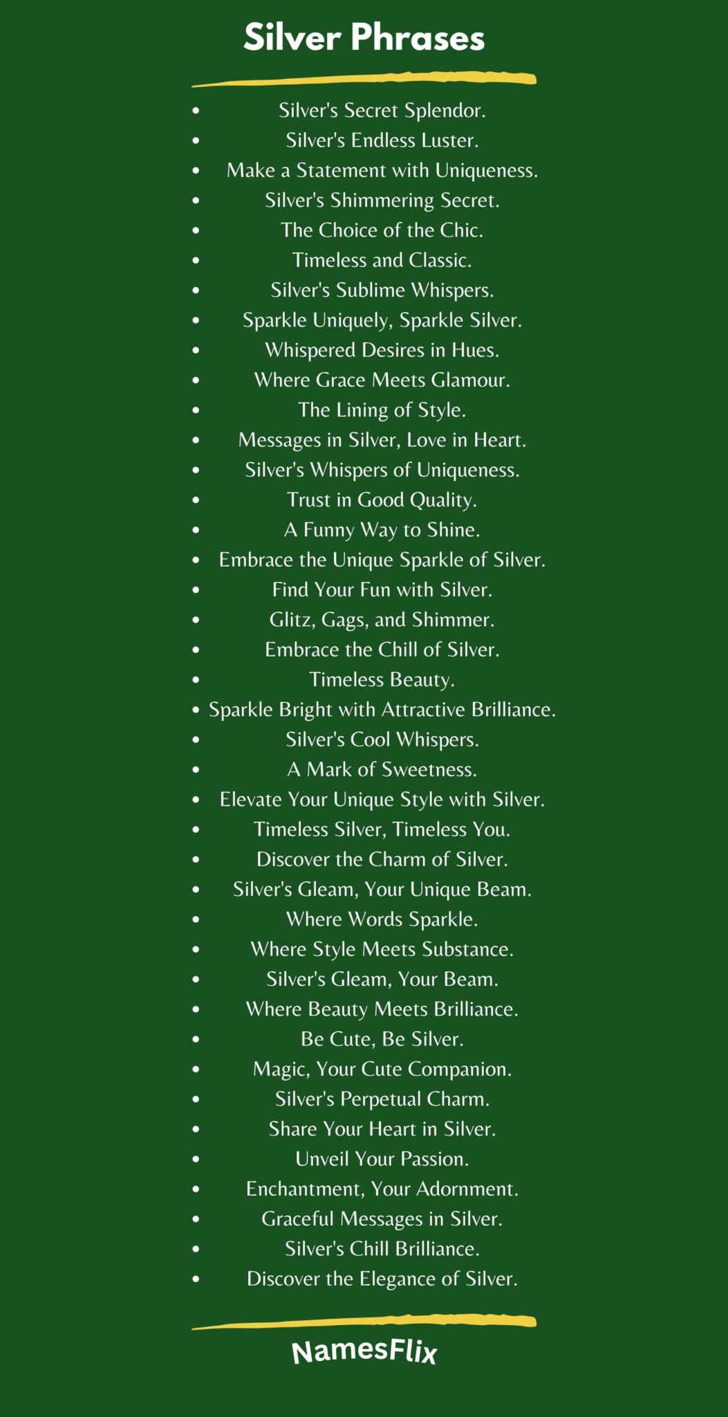 750+ Best Silver Slogans ,Sayings And Taglines Ideas