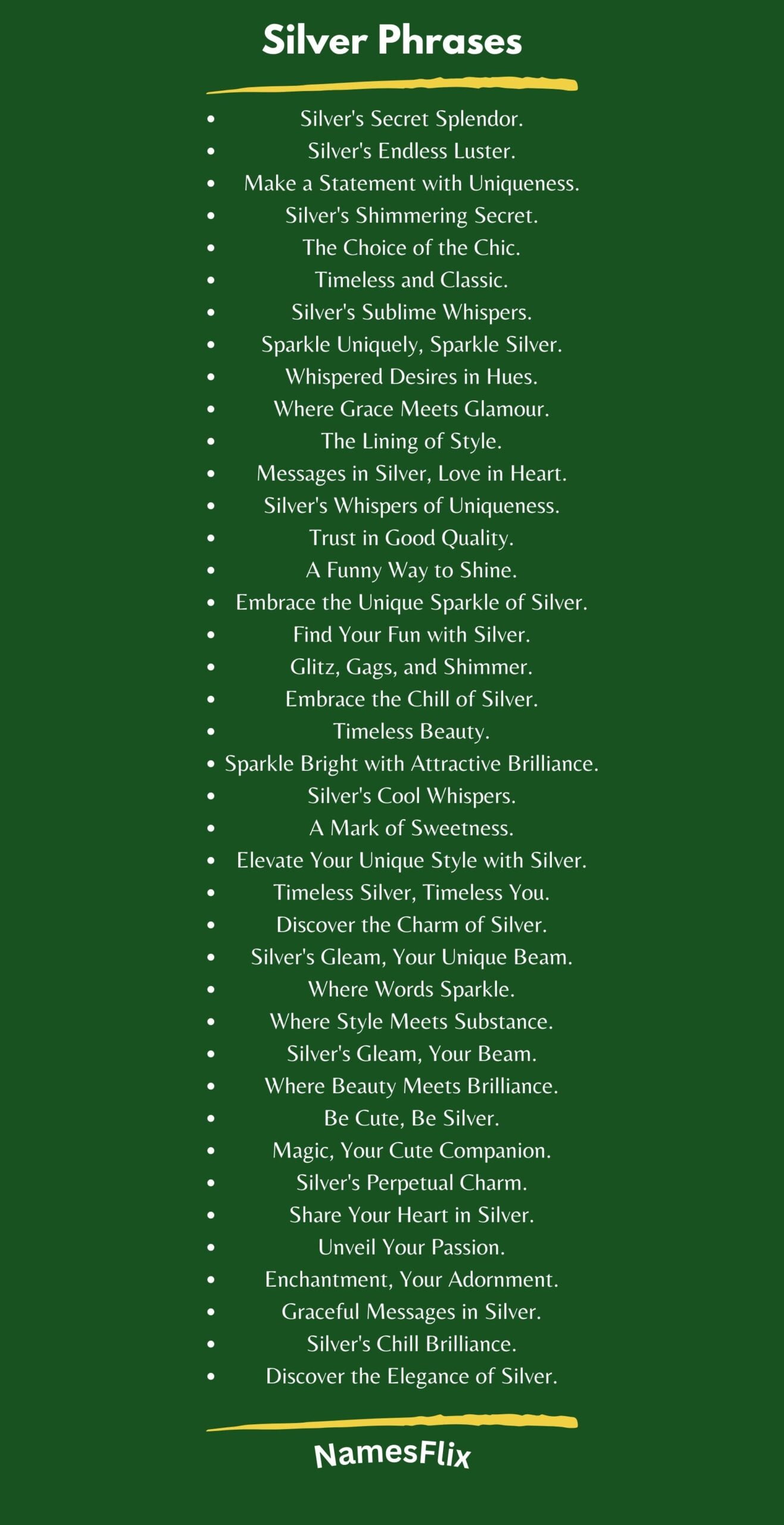 750+ Best Silver Slogans ,Sayings And Taglines Ideas