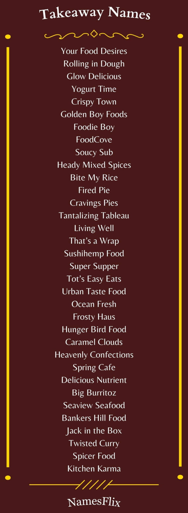 1100+ Catchy Takeaway Names Ideas to Tempt Taste Buds