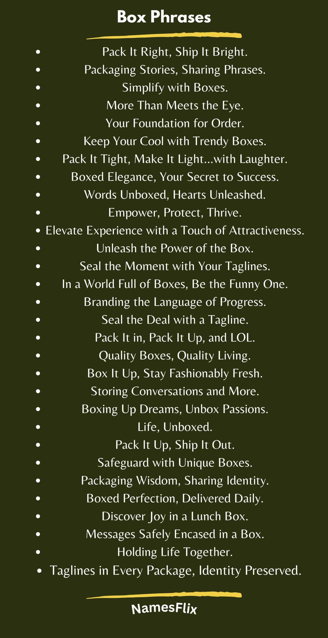 680+ Catchy Box Slogans, Phrases and Taglines Ideas