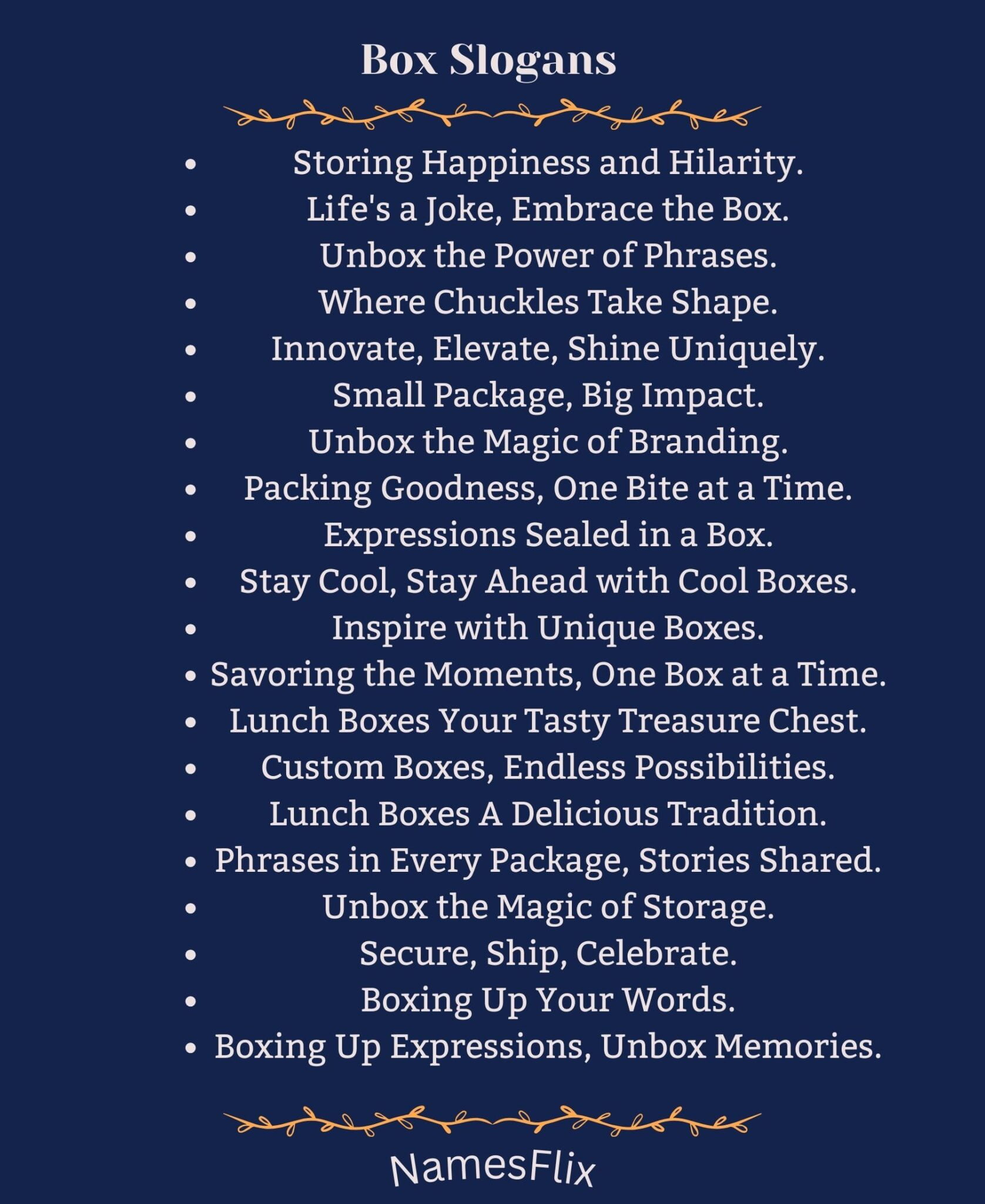 680+ Catchy Box Slogans, Phrases and Taglines Ideas