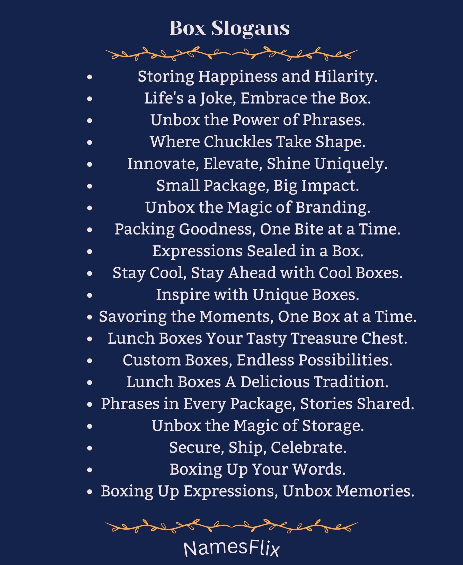 680+ Catchy Box Slogans, Phrases and Taglines Ideas