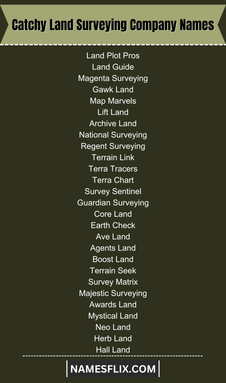 1100+ Land Surveying Company Names Ideas to Choose
