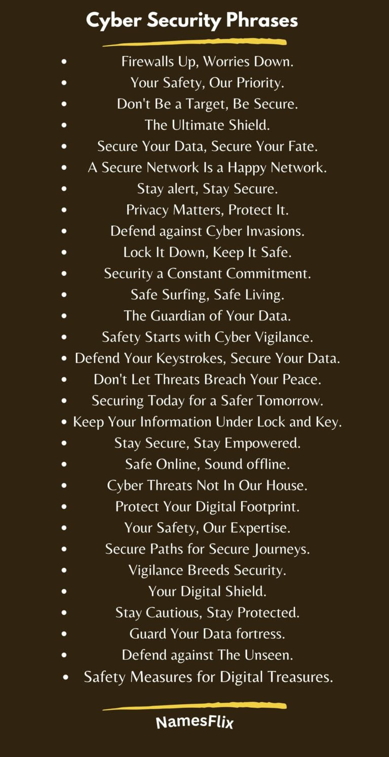 660+ Catchy Cyber Security Slogans, Sayings and Taglines Ideas