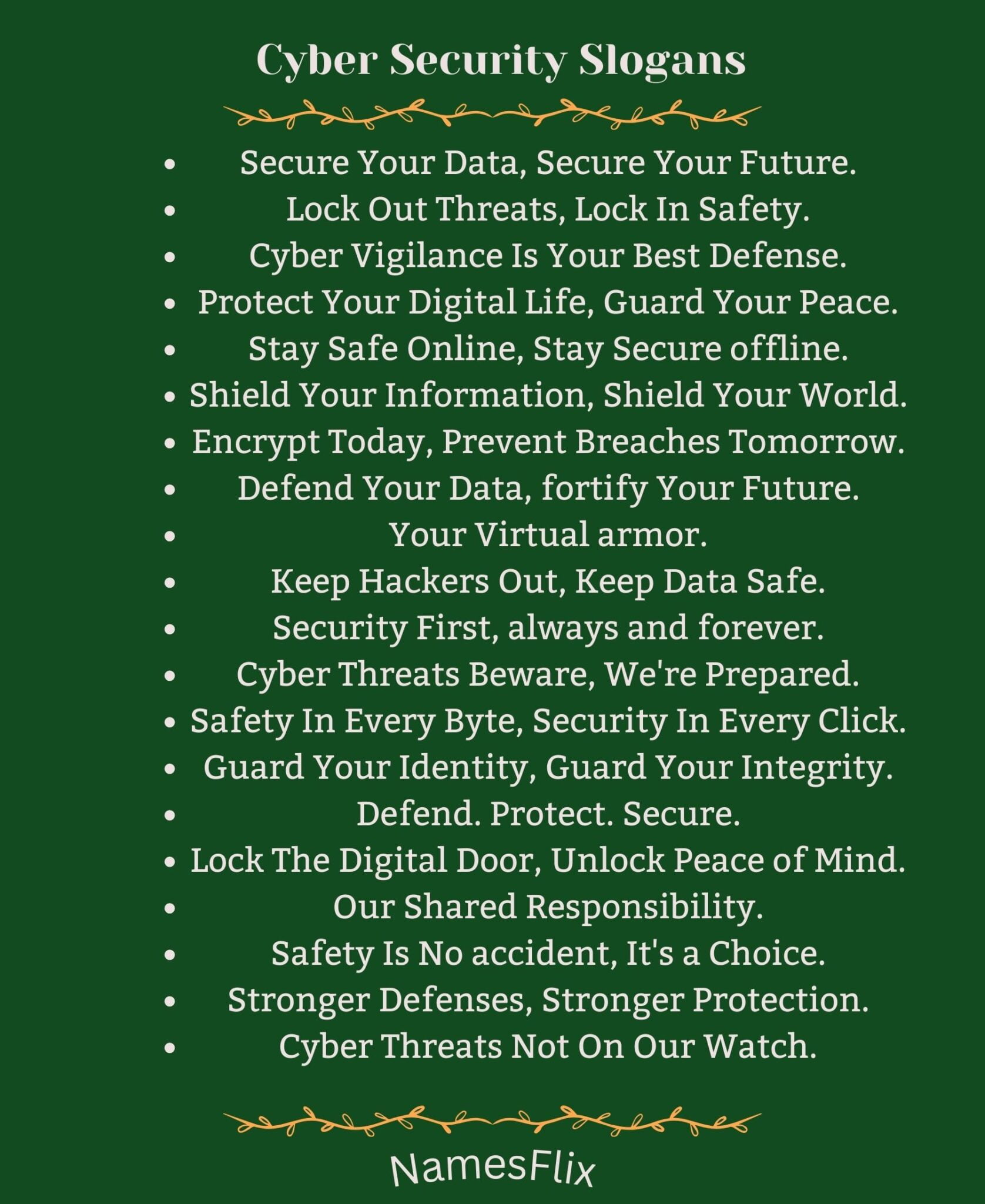 660+ Catchy Cyber Security Slogans, Sayings and Taglines Ideas