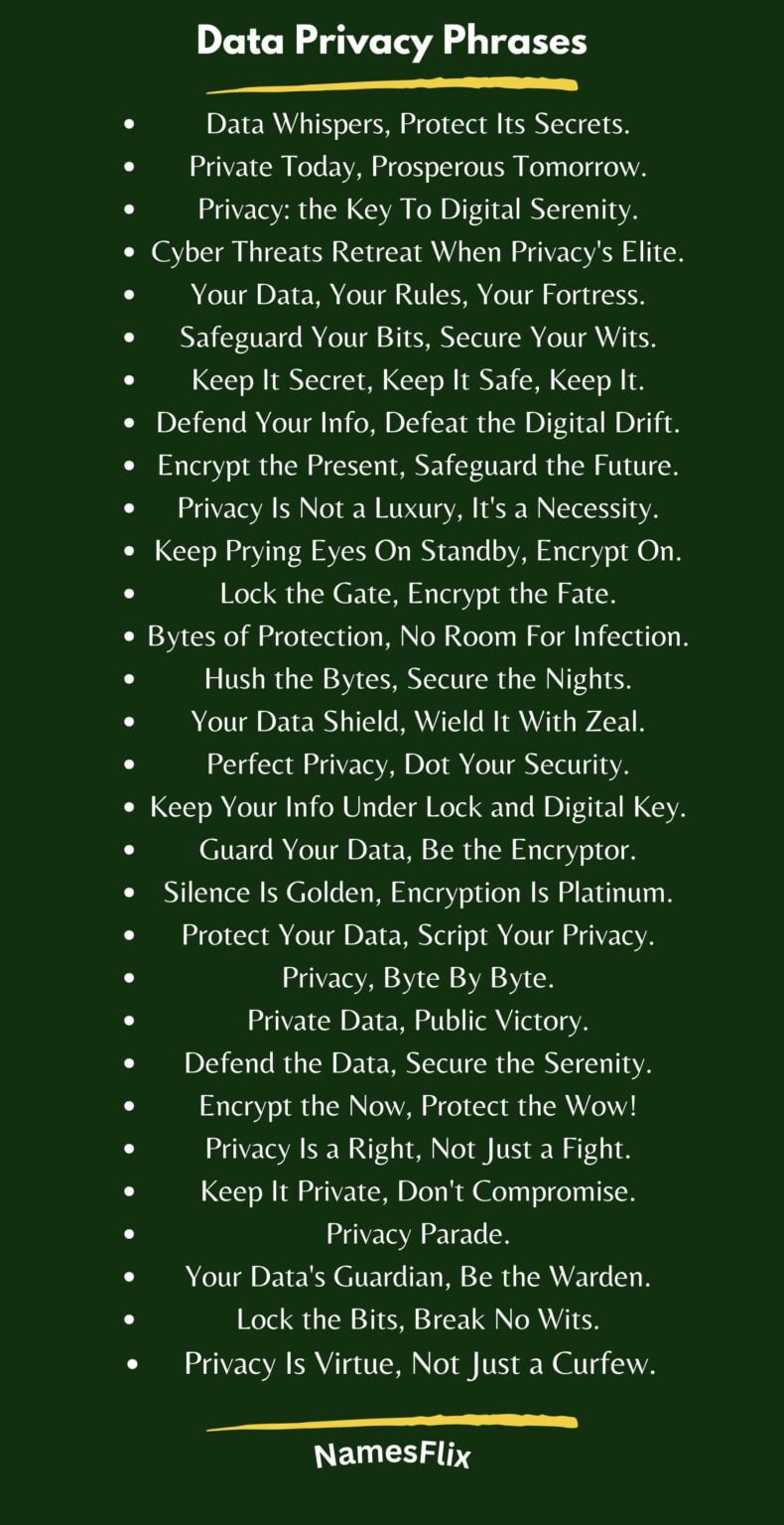 680+ Best Data Privacy Slogans, Sayings and Taglines Ideas