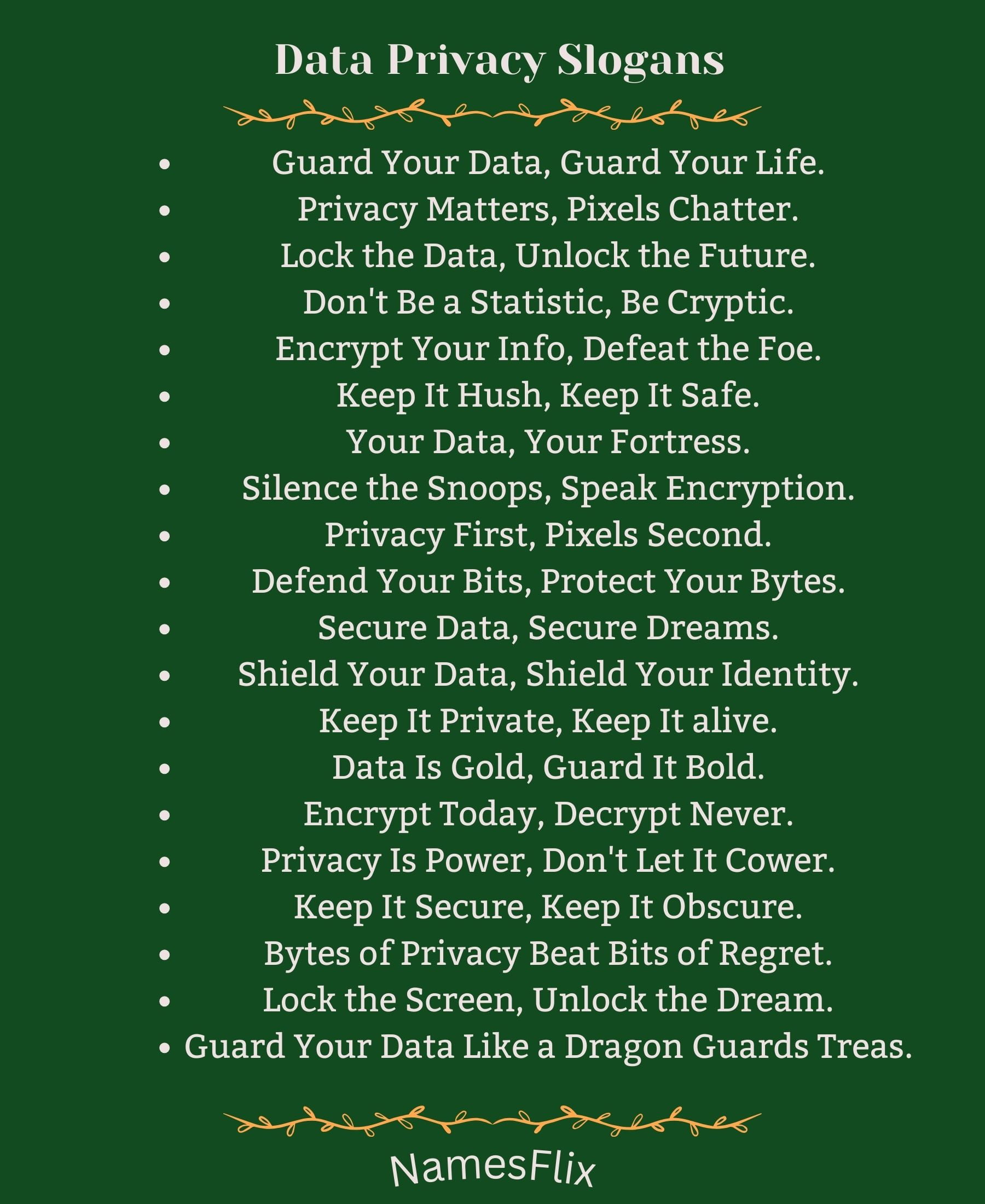 680+ Best Data Privacy Slogans, Sayings and Taglines Ideas