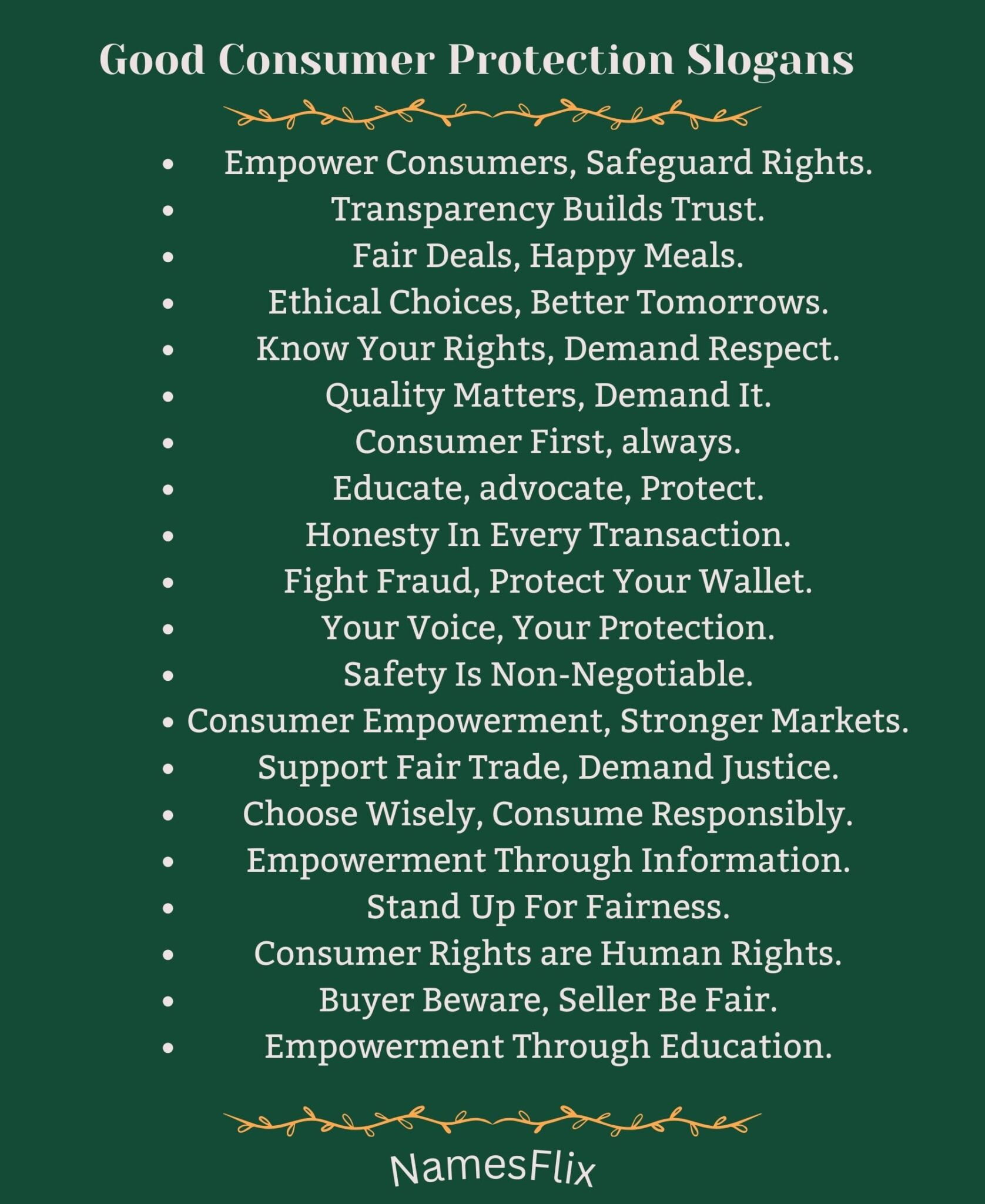 635+ Best Consumer Protection Slogans, Sayings & Taglines Ideas