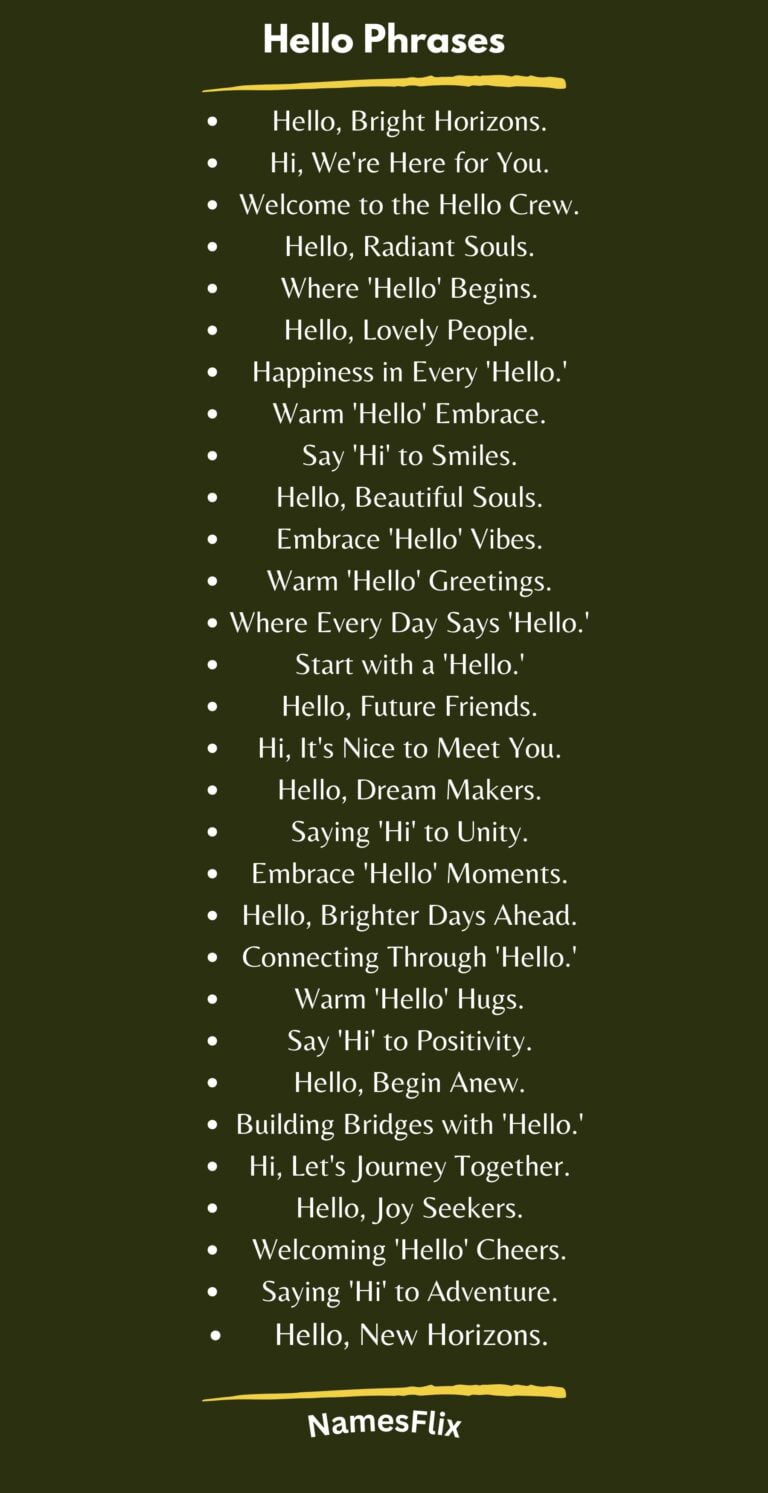 885+ Best Hello Slogans, Sayings and Taglines Ideas