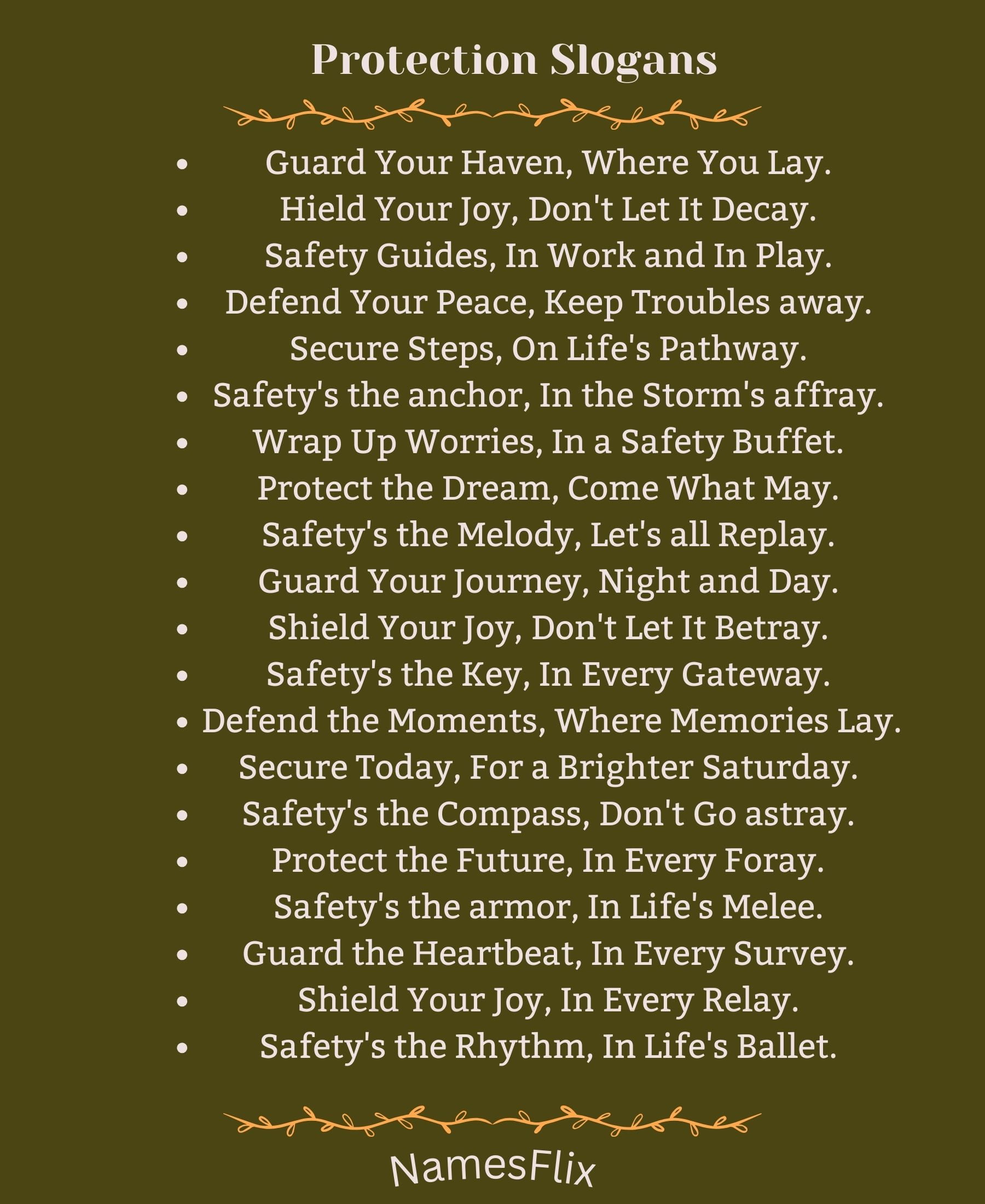 750+ Cool Protection Slogans, Sayings And Taglines