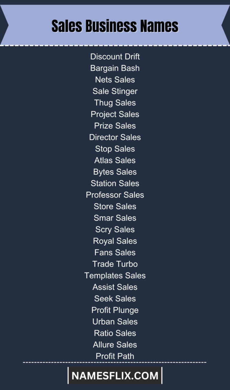1050+ Sales Business Names to Catapult Your Sales Endeavors