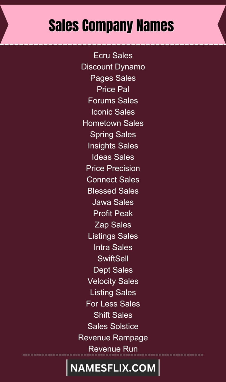 1050+ Sales Business Names to Catapult Your Sales Endeavors