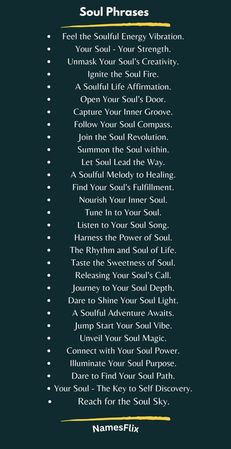 545+ Catchy Soul Slogans, Sayings and Taglines Ideas